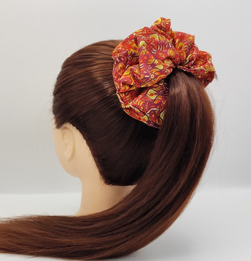 Dámská červená Scrunchie gumička Mandala XXL II. / od Dekorace u Silvie ...