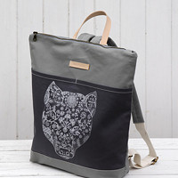 Šedý batoh No.3, vlk / od White Deer | Fler.cz